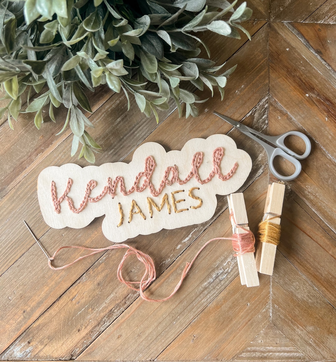 DIY Embroidered Name, Embroidery DIY Kit, Embroidery Gift, Baby Shower ...