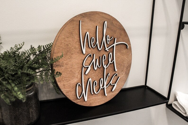 Hello Sweet Cheeks Sign Bathroom Sign Farmhouse Bathroom | Etsy