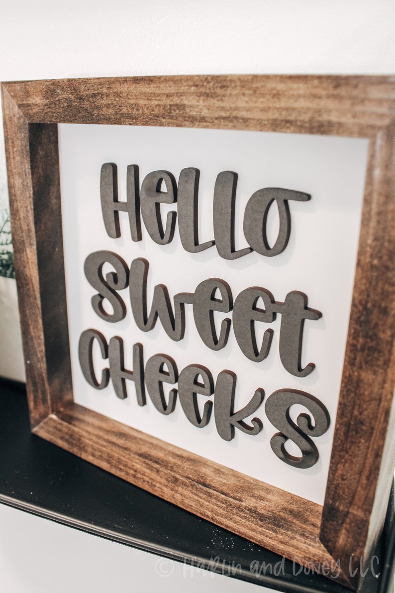 Hello Sweet Cheeks Bathroom Sign Farmhouse Bathroom Sign - Etsy