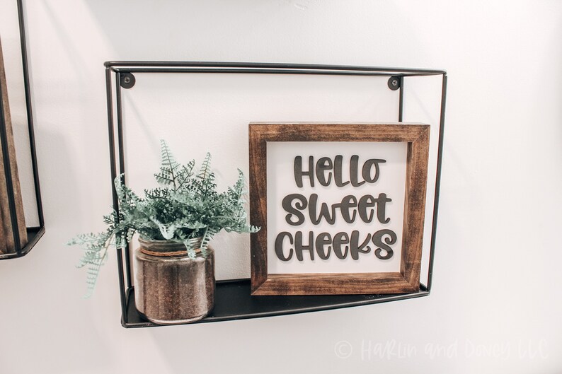 Hello Sweet Cheeks Bathroom Sign Farmhouse Bathroom Sign - Etsy