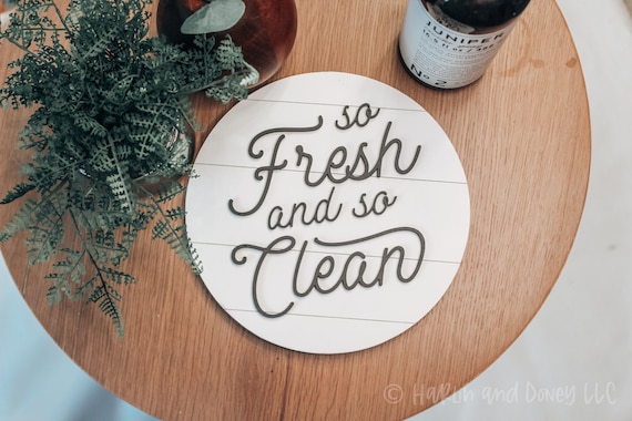 So Fresh & So Clean Bathroom Sign Farmhouse Bathroom Sign | Etsy