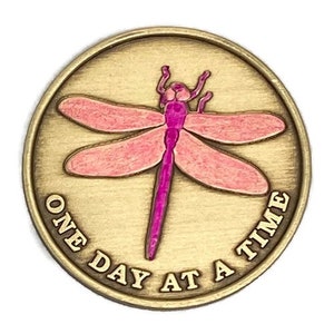Dragonfly Recovery Medallion, Recovery Medallion, 12 Step Medallion, 12 ...