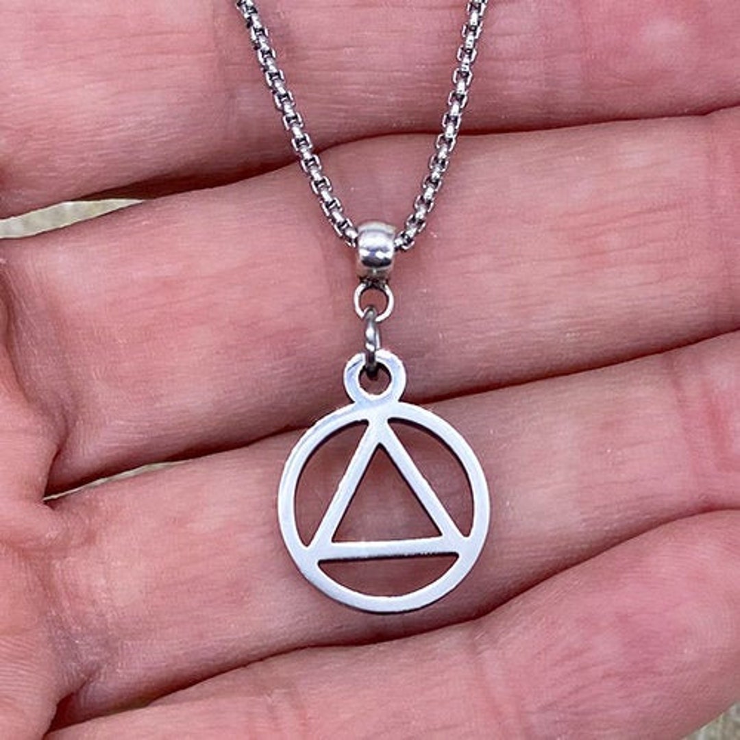 Alcoholics Anonymous Stainless Steel Cutout Pendant, Recovery Pendant ...