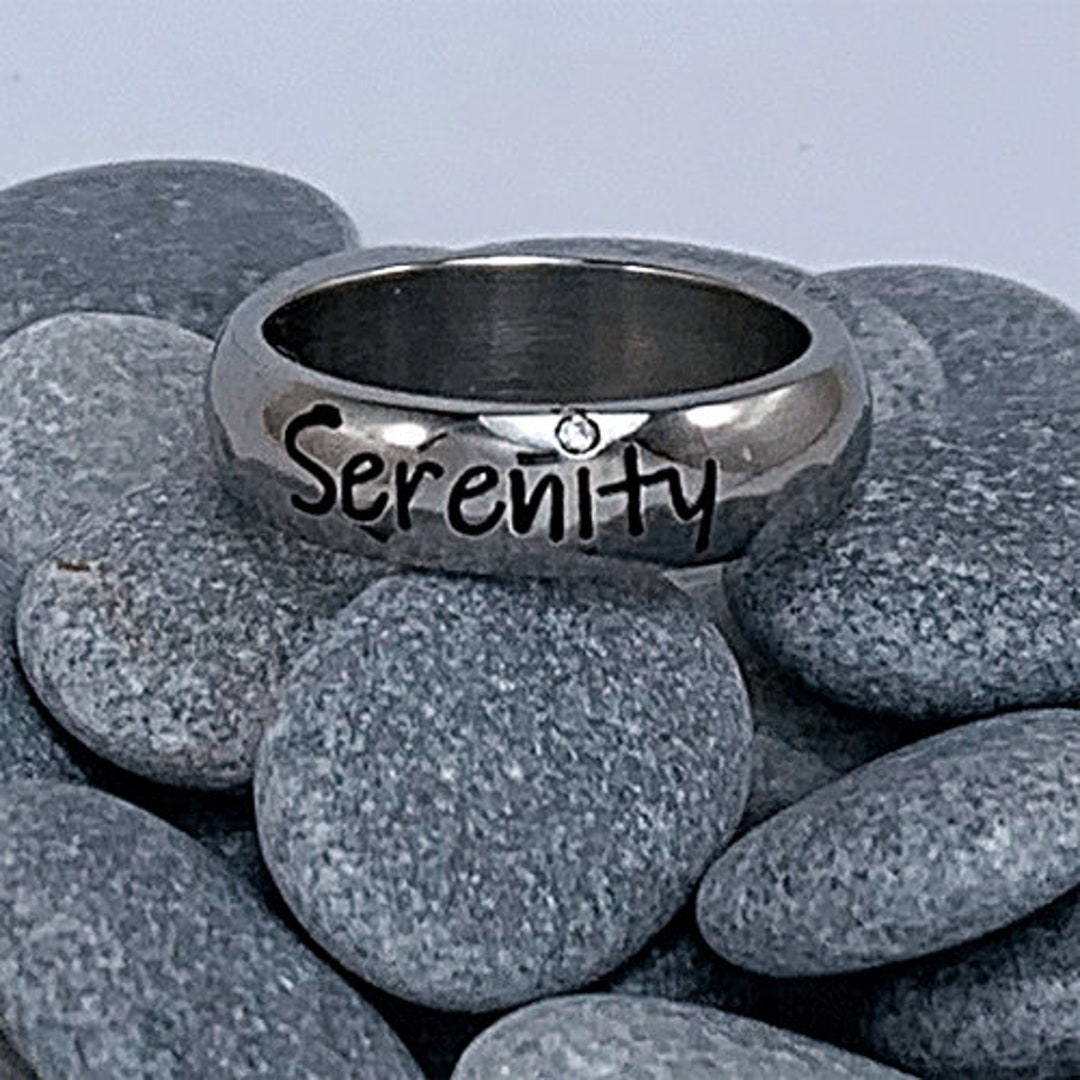 Serenity Stainless Steel Ring: 12 Step Recovery Jewelry - Etsy