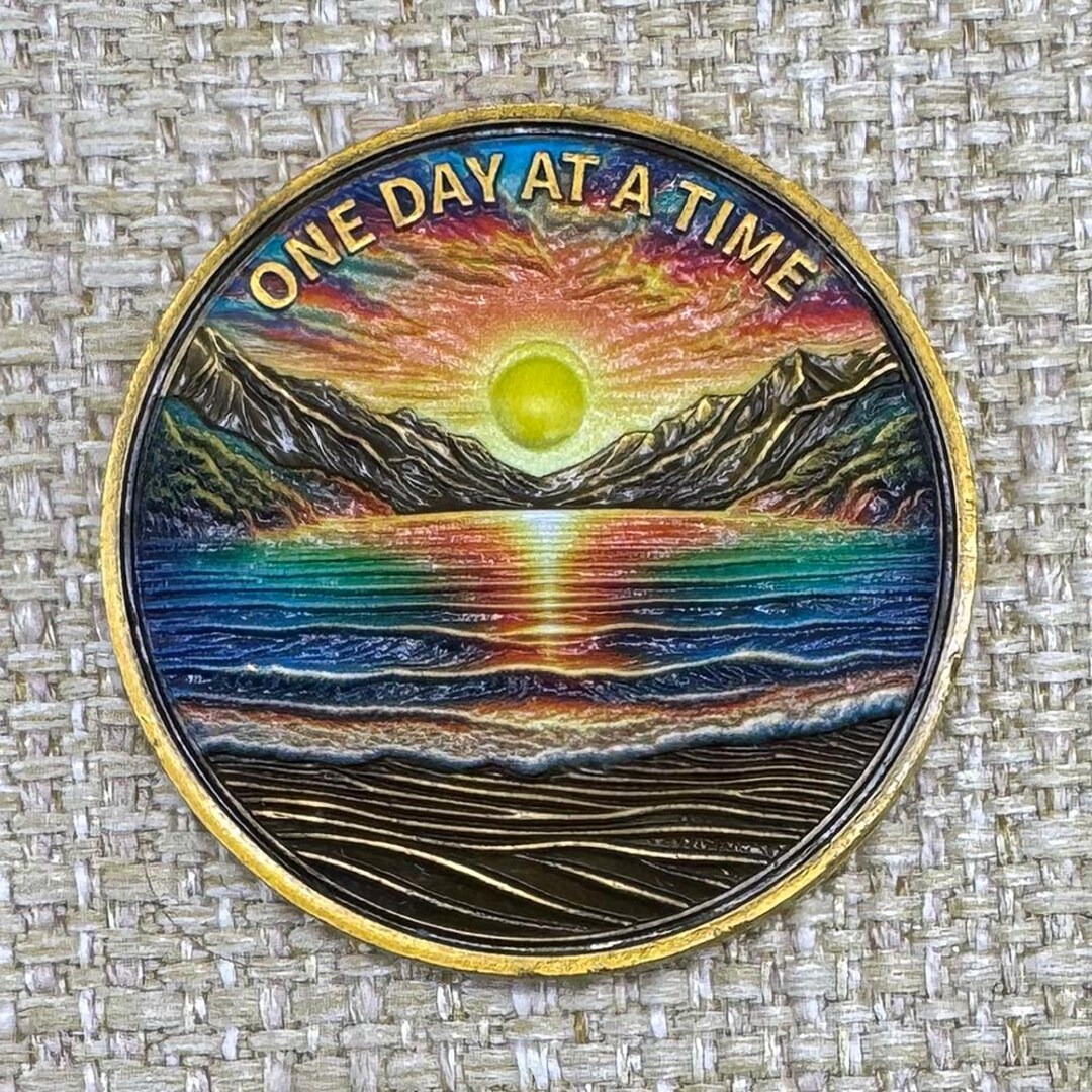 AA Medallion: Bronze Sunrise Serenity Prayer Coin - Etsy