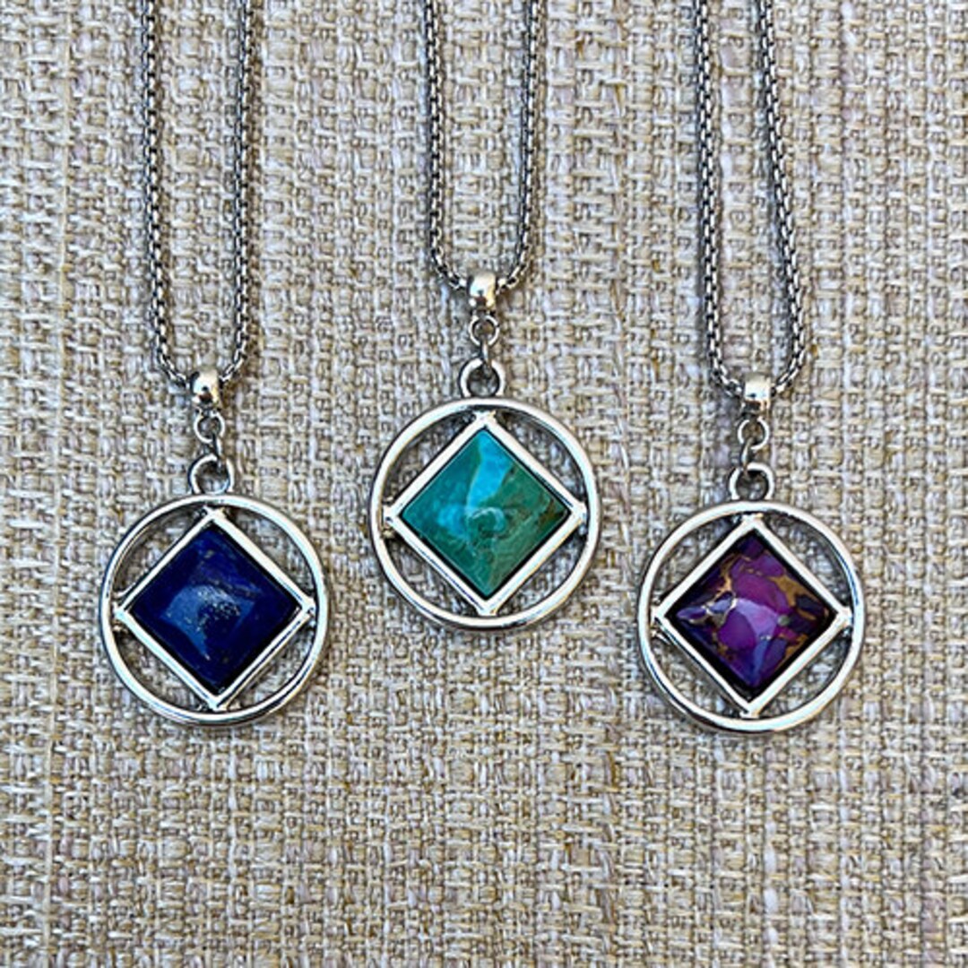 Recovery Jewelry, Narcotics Anonymous Pendant, NA Pendant, Turquoise ...