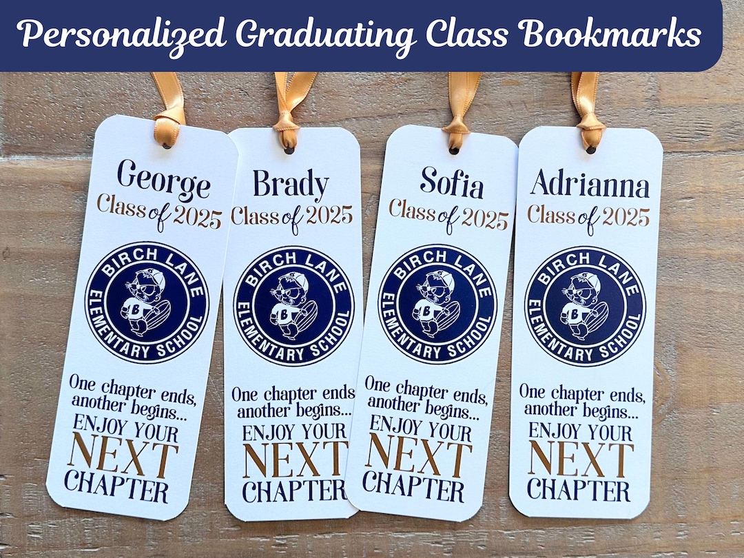 Custom Graduation Bookmark: Personalized Class Gift, School Mascot - Etsy