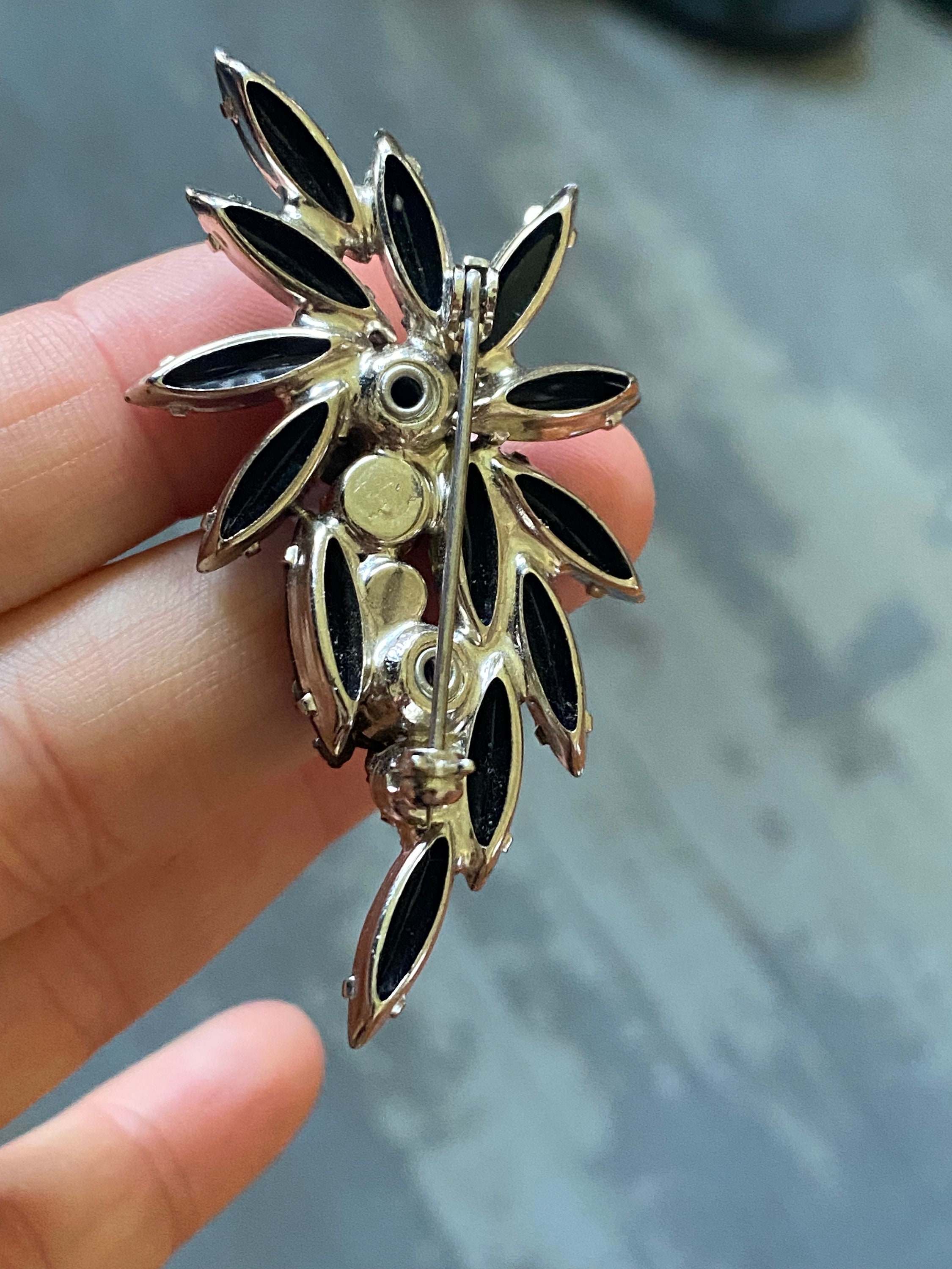 Vintage Juliana Delizza and Elster Jet Black and Clear White Glass ...