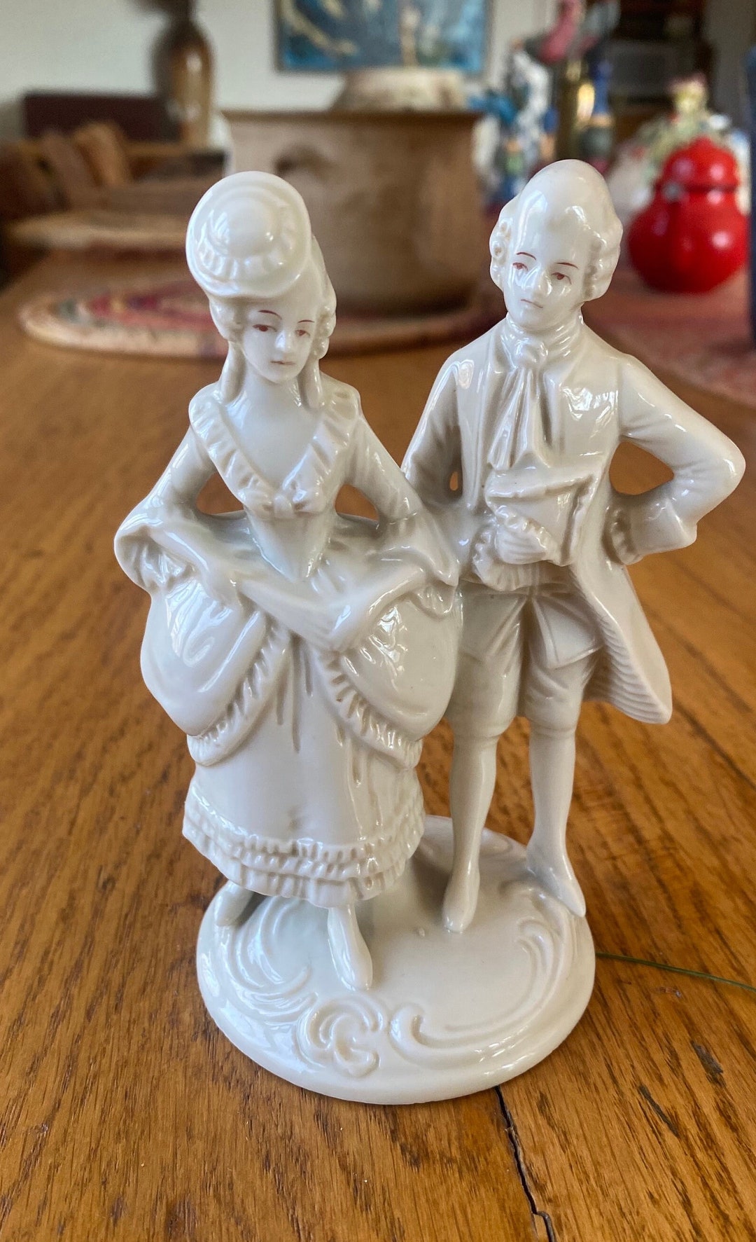 Vintage Thuringia Germany White Porcelain Small Colonial Couple Antique ...