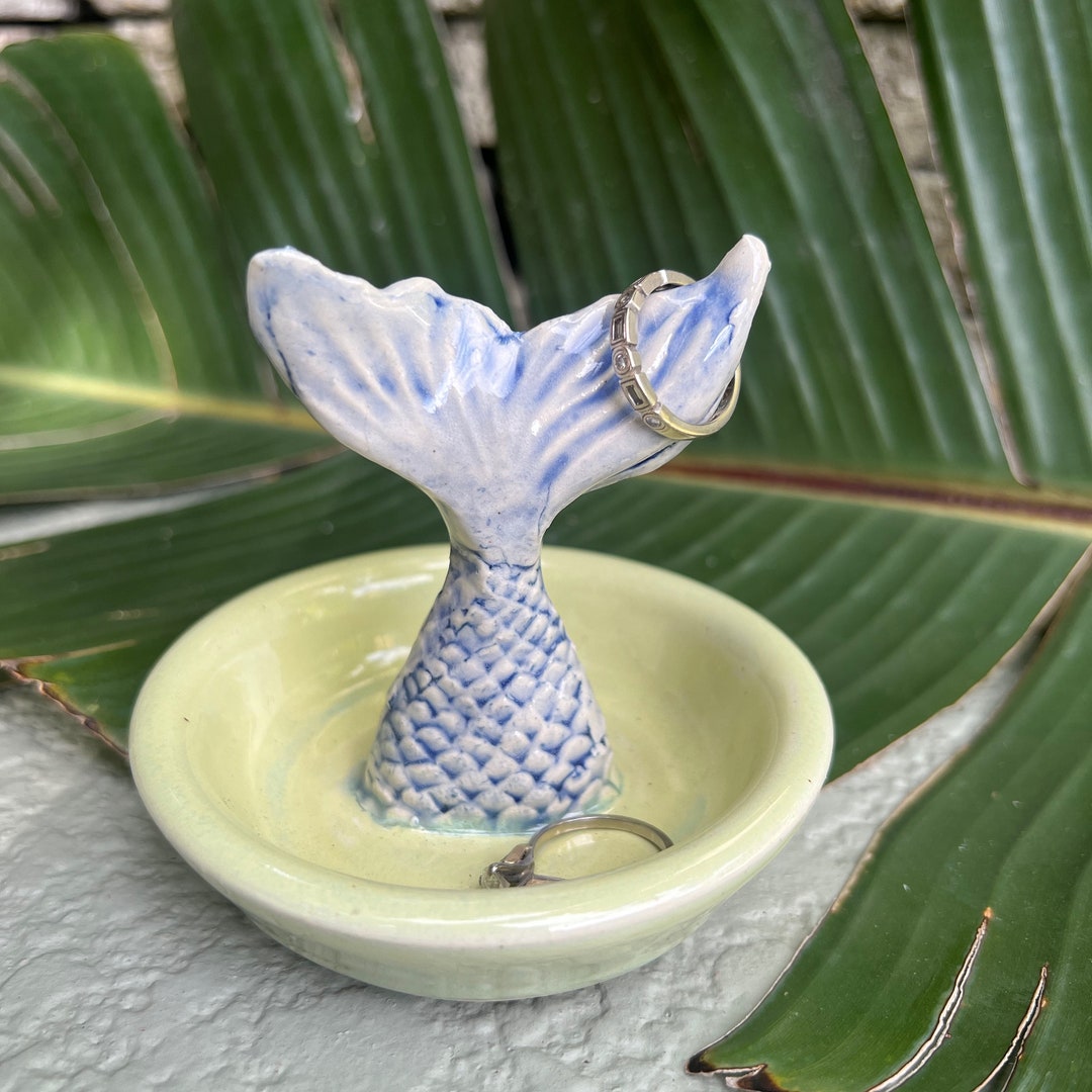 Mermaid Jewelry Holder in Yellow and Blue - Etsy