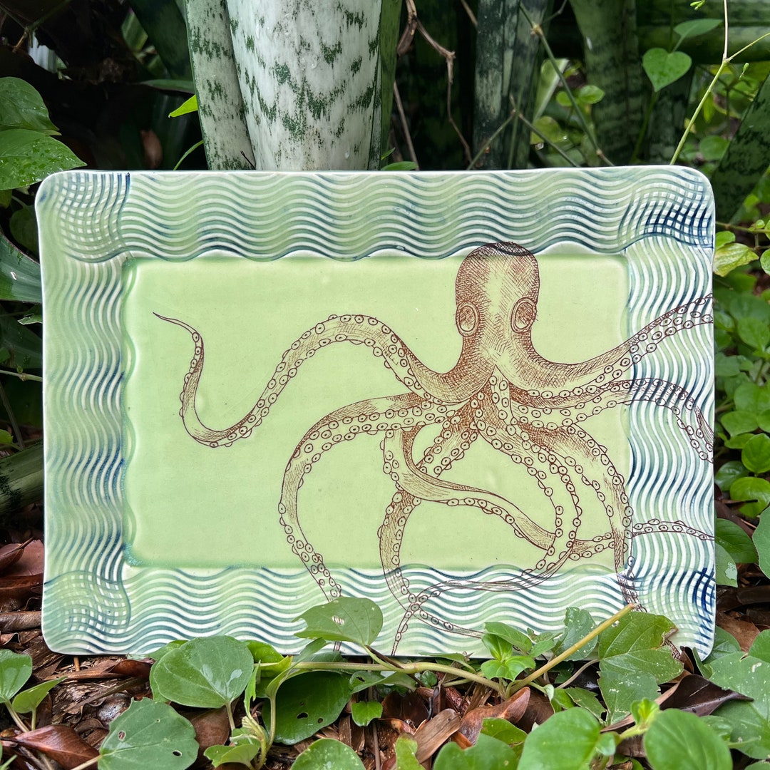 Octopus Tray in Green - Etsy