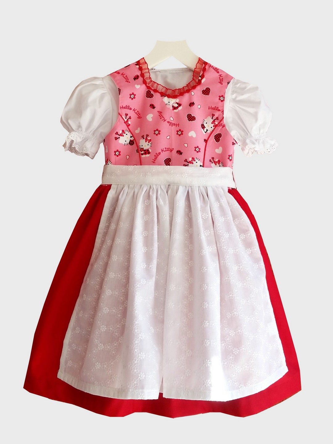 Feentracht Children's Dirndl Girls Dirndl kitty Pink Red 86/92 - Etsy