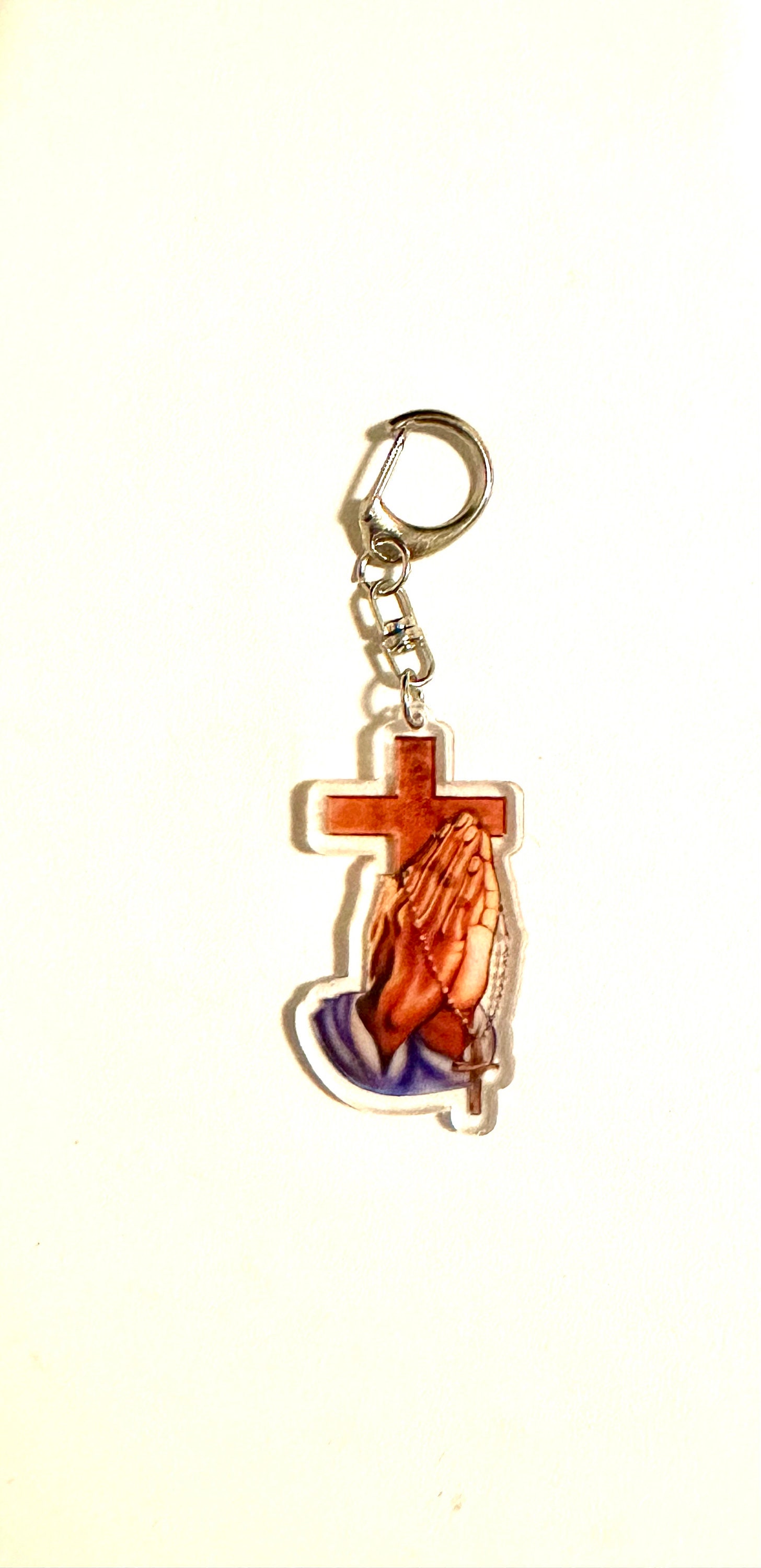 Praying Hands With Cross Keychain, Praying Hands Keychain, Christian ...