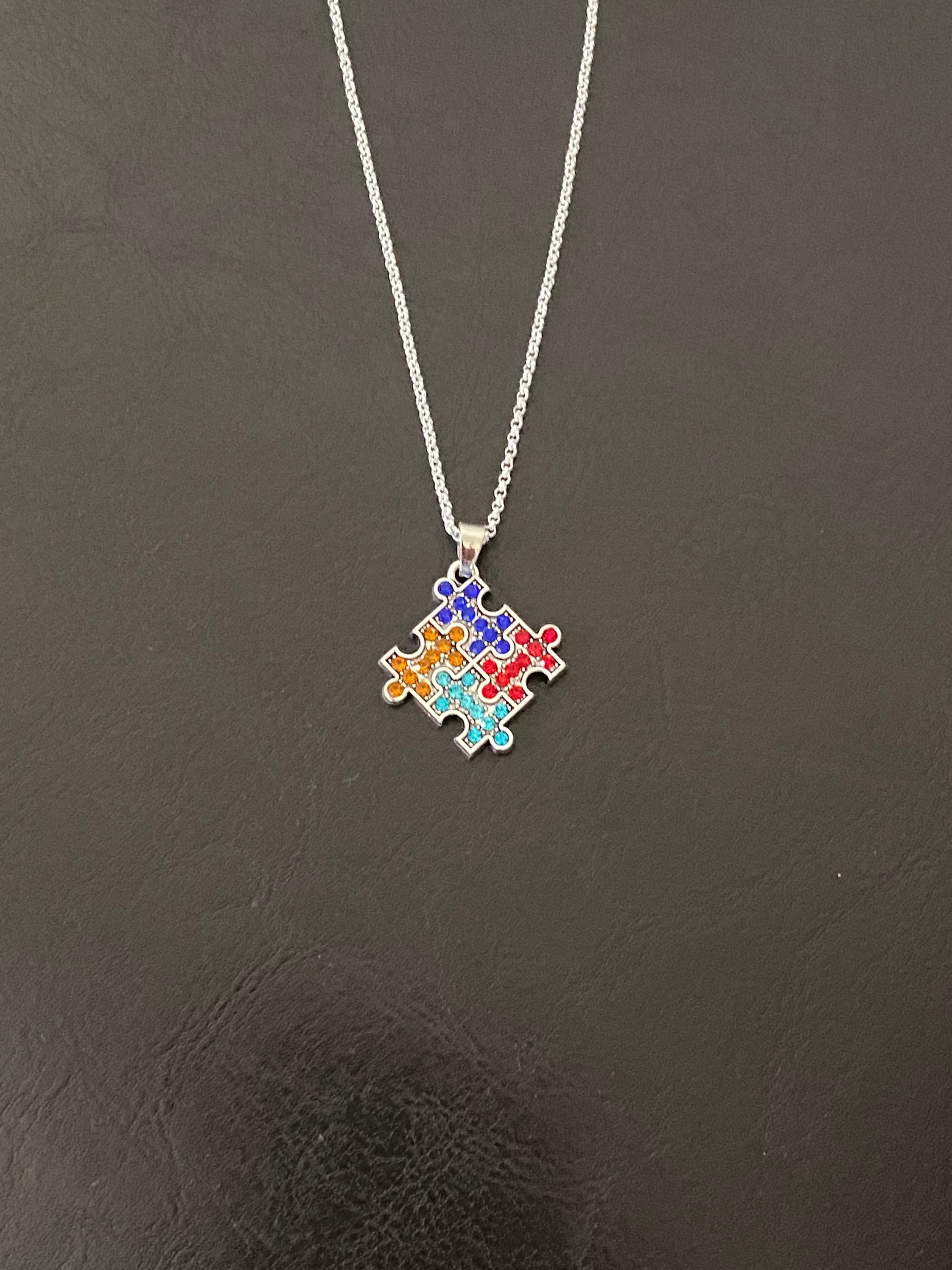 Autism Necklace, Autism Puzzle Piece Necklace, Autism Awareness ...