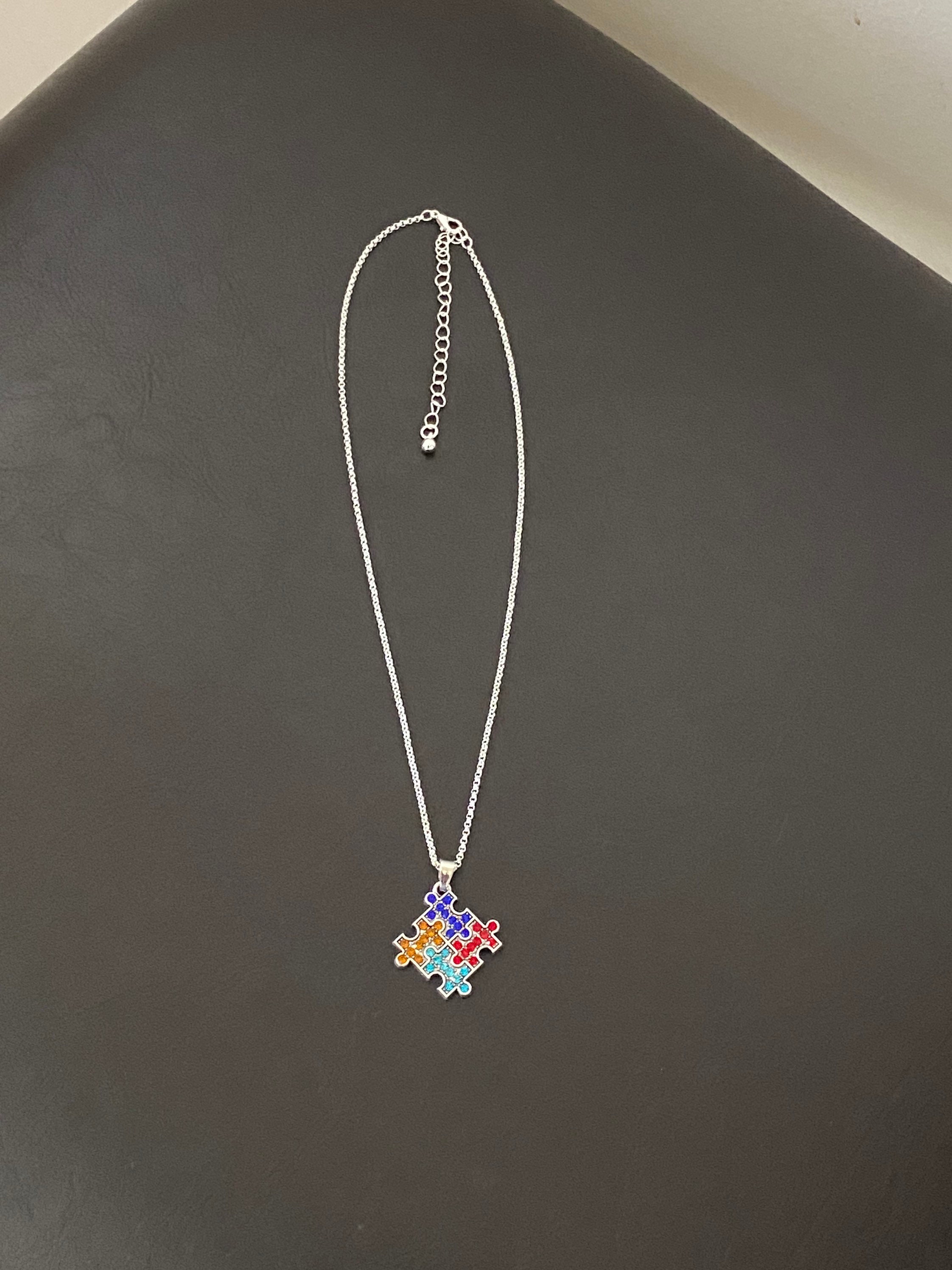Autism Necklace, Autism Puzzle Piece Necklace, Autism Awareness ...
