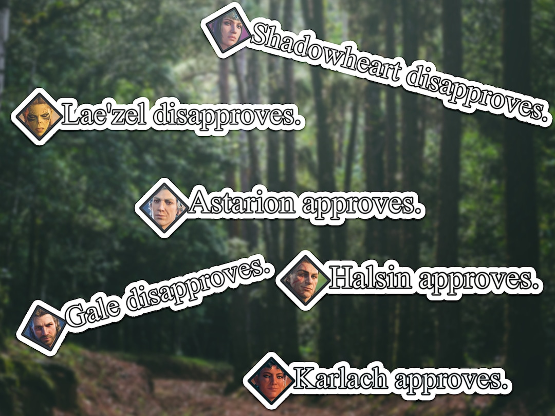 BG3 Companion Approve & Disapprove Stickers/ BG3 Stickers/ Vinyl ...