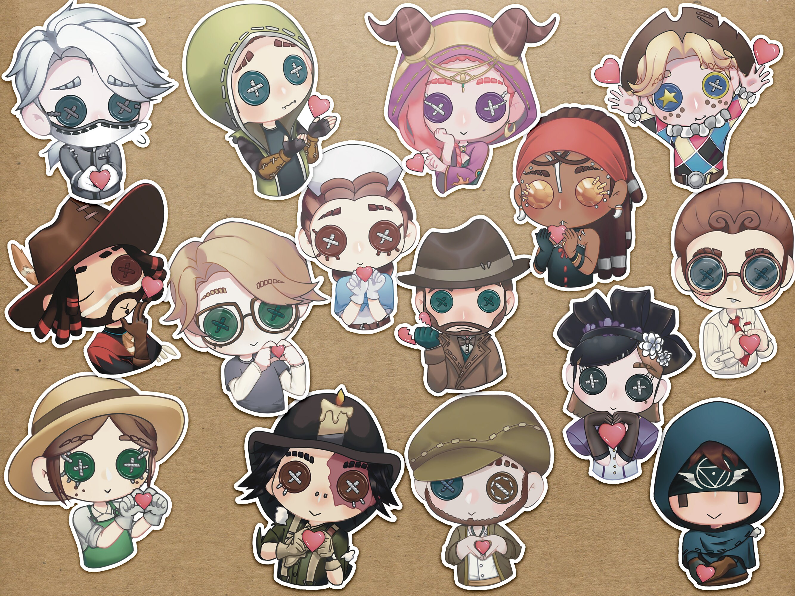 Survivor Heart Sticker Pack/ Identity V Stickers/ Vinyl - Etsy