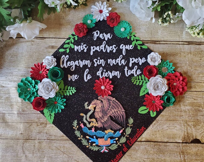 Graduation Cap Toppers/ Flower Graduation Cap/ Glitter | Etsy