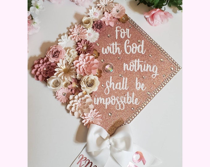 Graduation Cap Toppers/ Flower Graduation Cap/ Glitter | Etsy