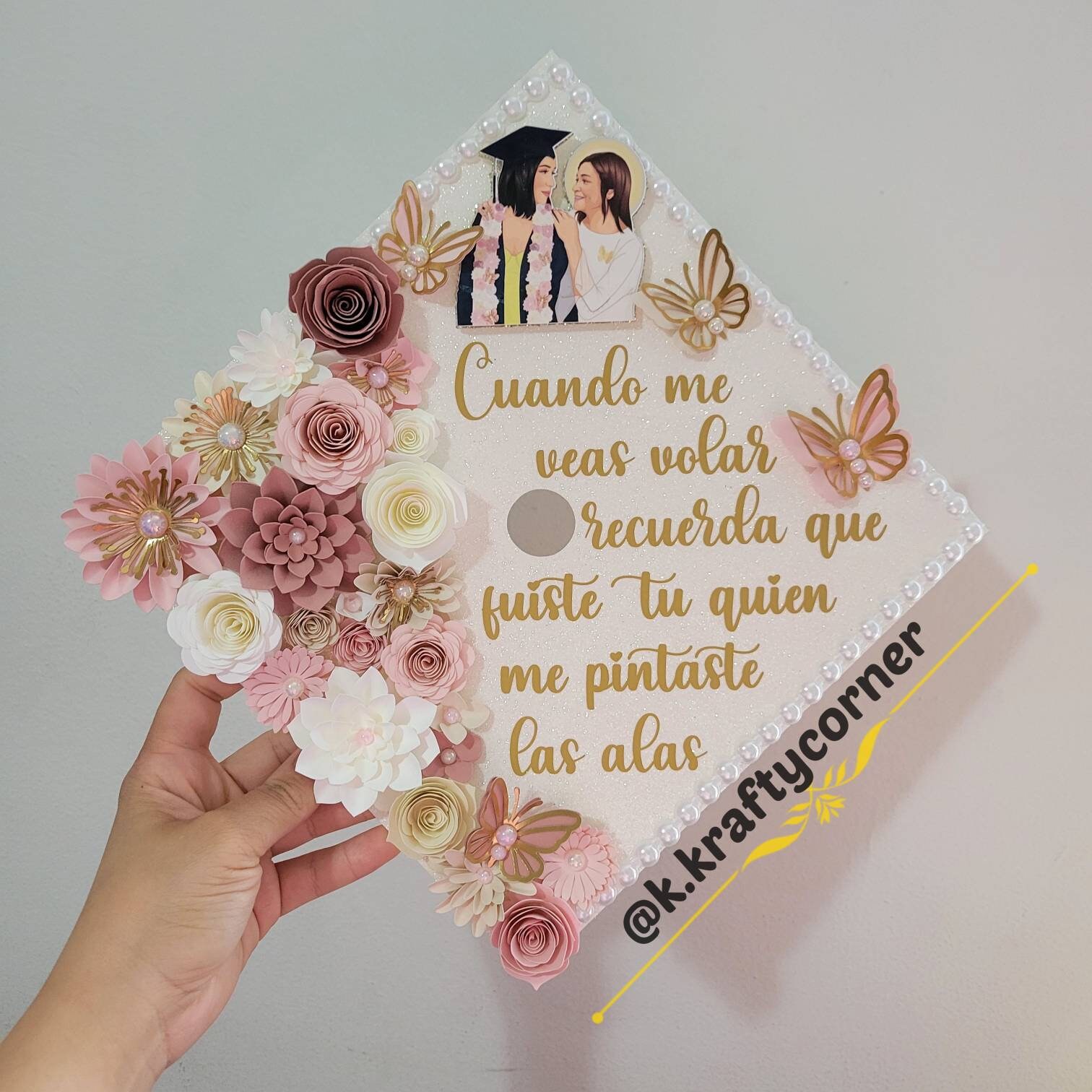 Graduation Cap Toppers/ Flower Graduation Cap/ Glitter - Etsy