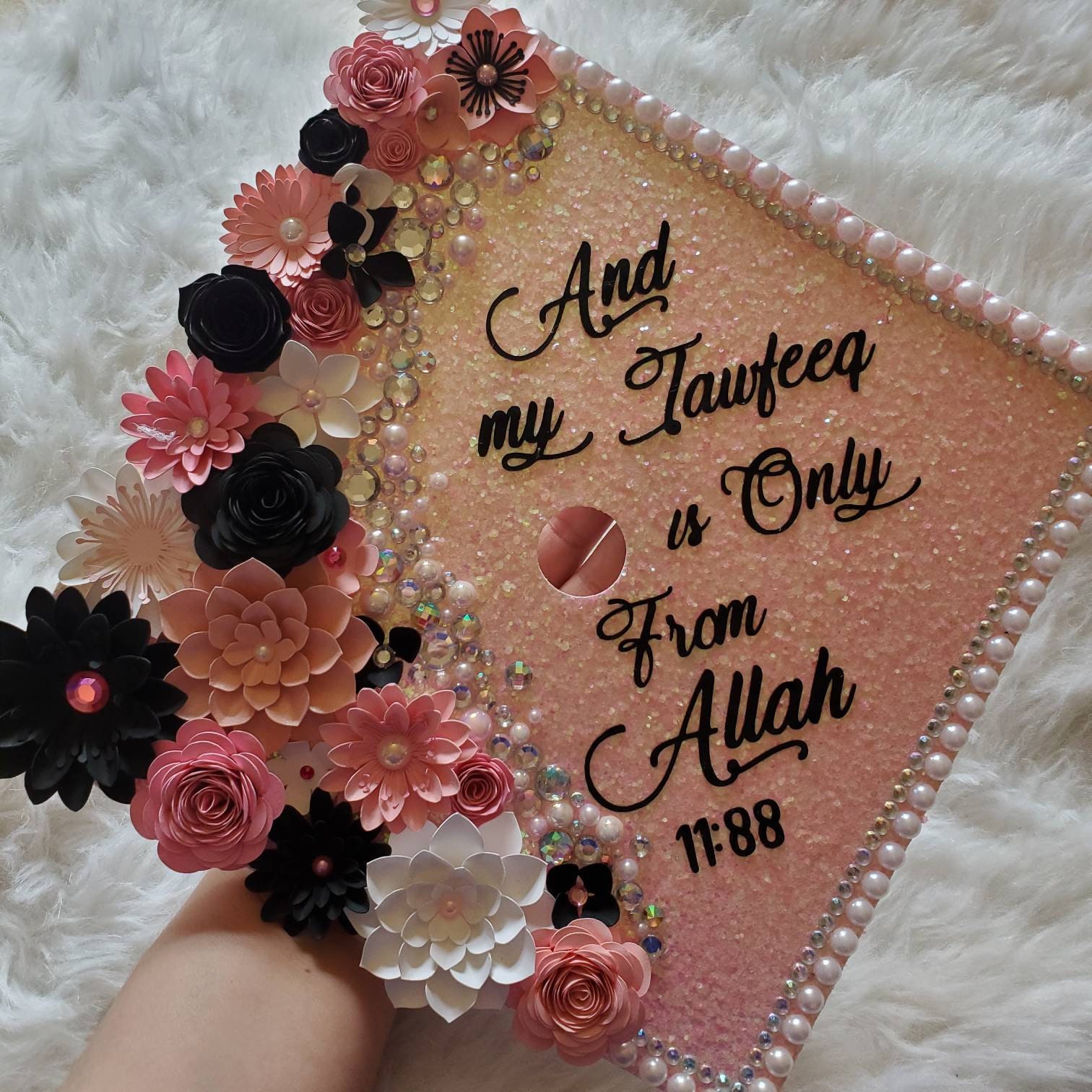 Graduation Cap Toppers/ Flower Graduation Cap/ Glitter | Etsy