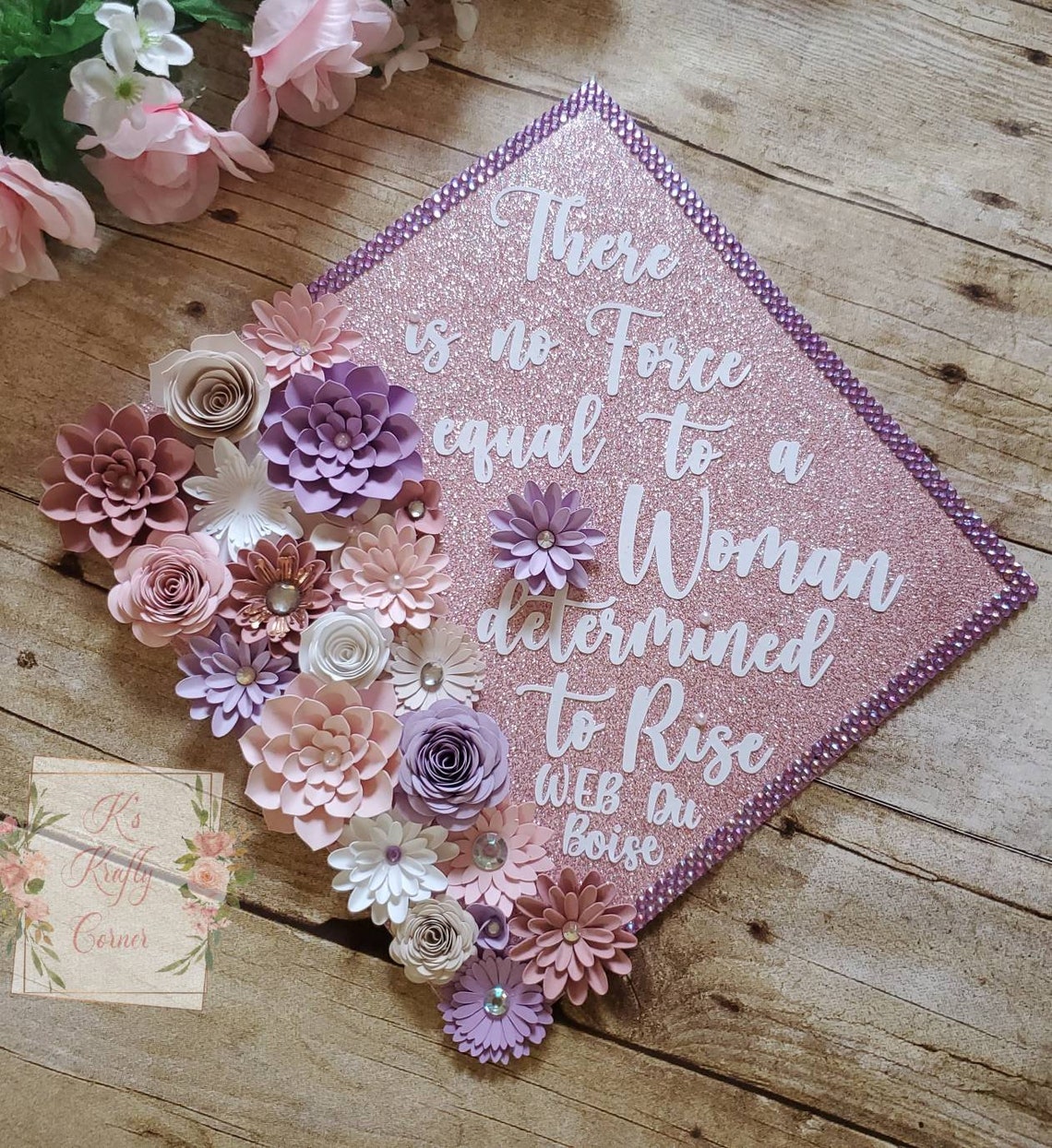 Graduation Cap Toppers/ Flower Graduation Cap/ Glitter - Etsy