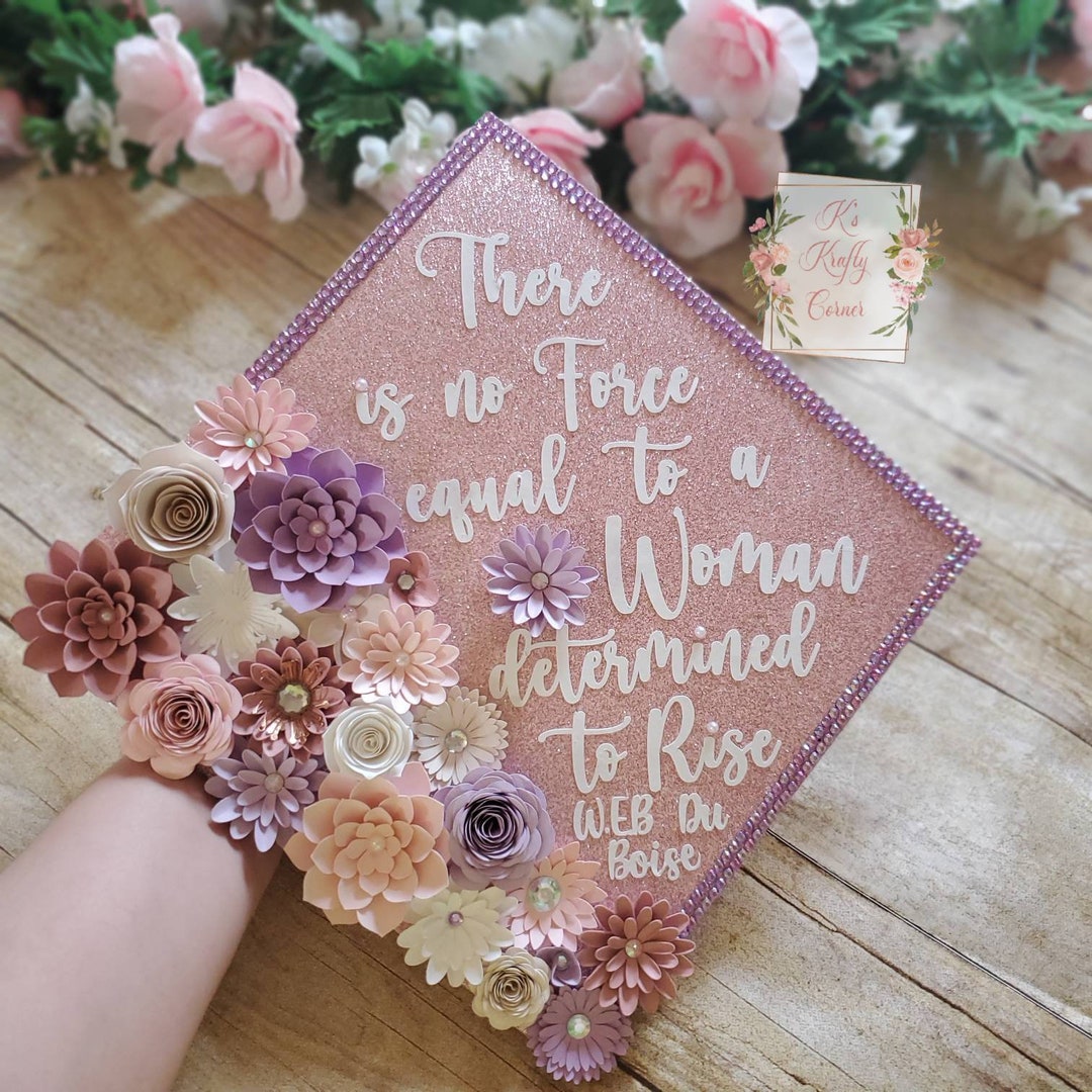Graduation Cap Toppers/ Flower Graduation Cap/ Glitter Graduation Cap ...