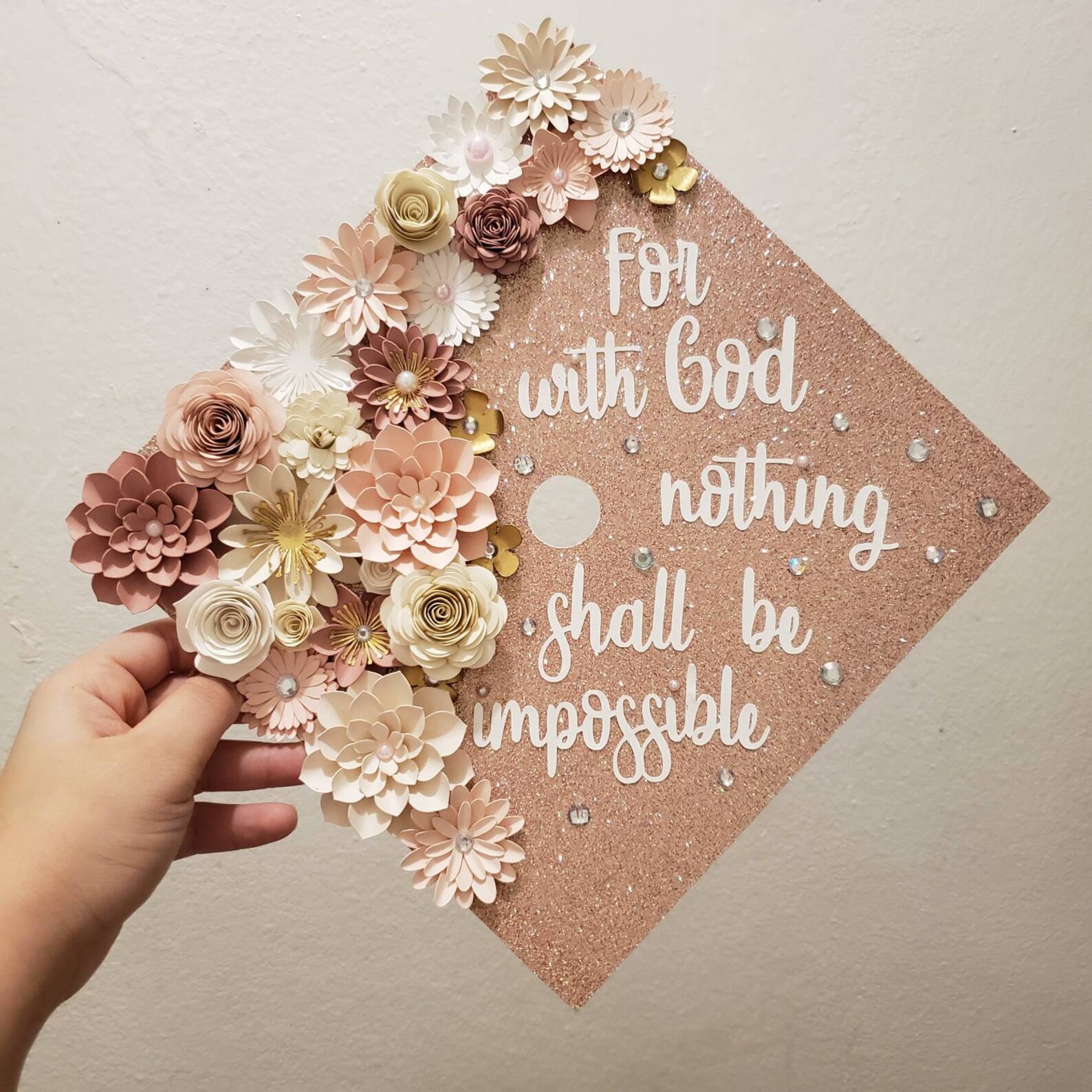 Graduation Cap Toppers/ Flower Graduation Cap/ Glitter | Etsy