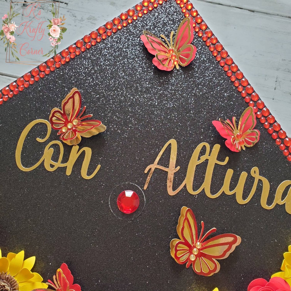 Sunflowers Graduation Cap Topper/ Sunflower Graduation Cap/ - Etsy