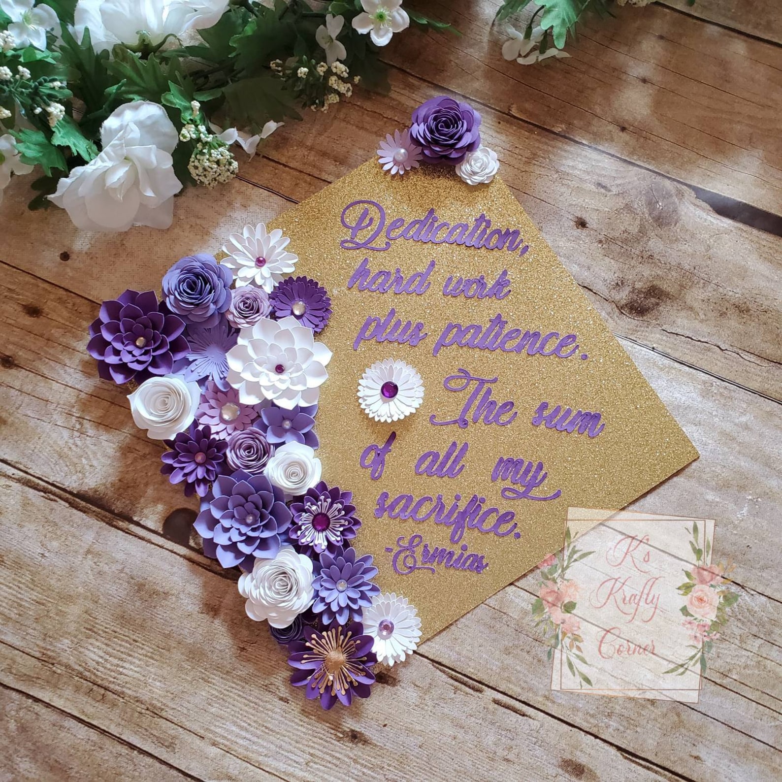 Graduation Cap Toppers/ Flower Graduation Cap/ Glitter - Etsy