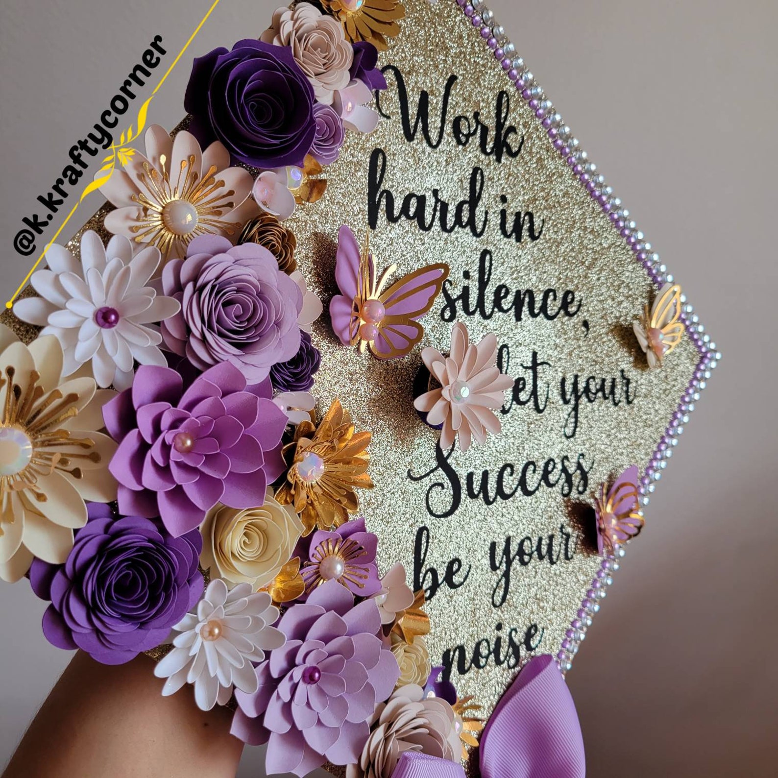 Graduation Cap Toppers/ Flower Graduation Cap/ Glitter - Etsy
