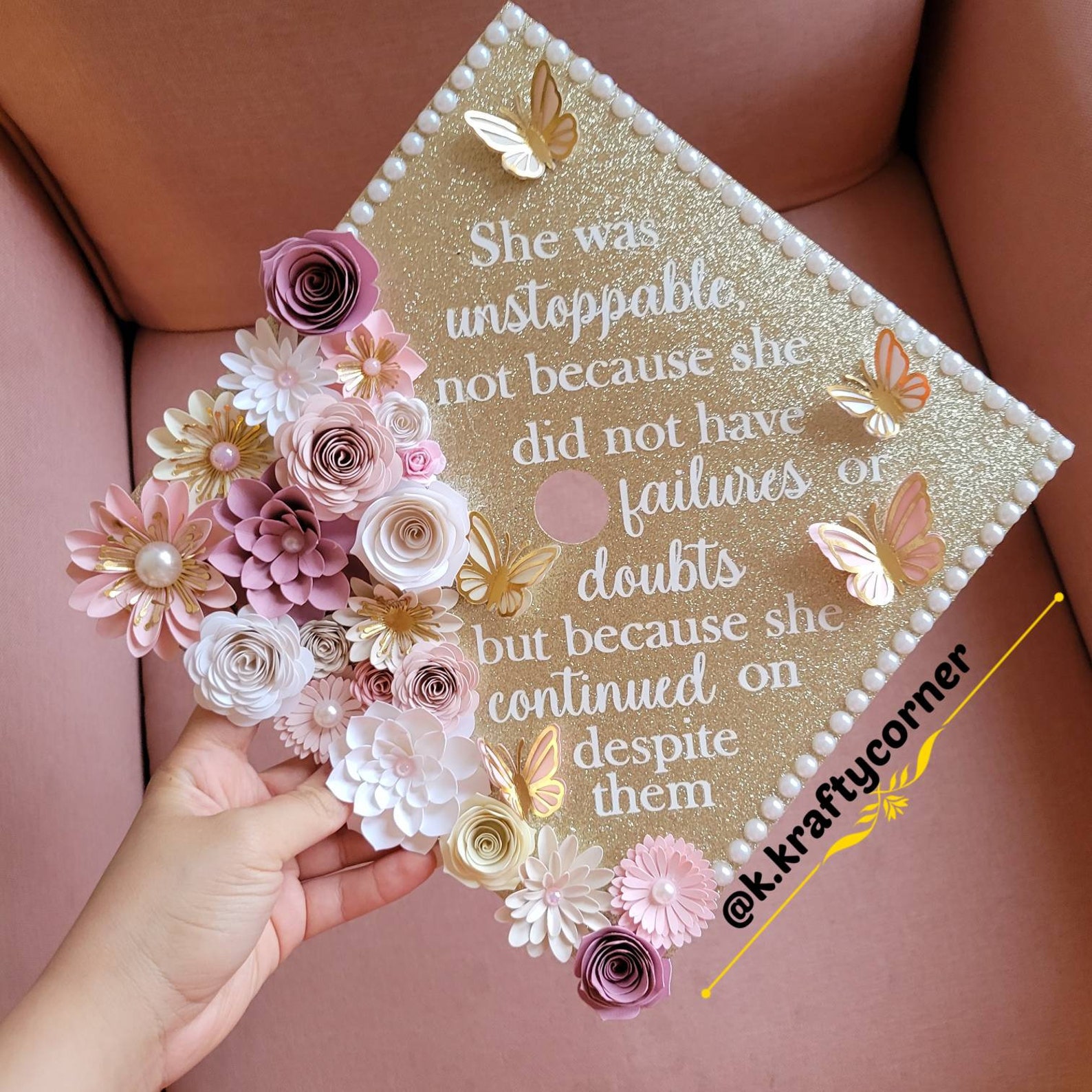 Graduation Cap Toppers/ Flower Graduation Cap/ Glitter - Etsy