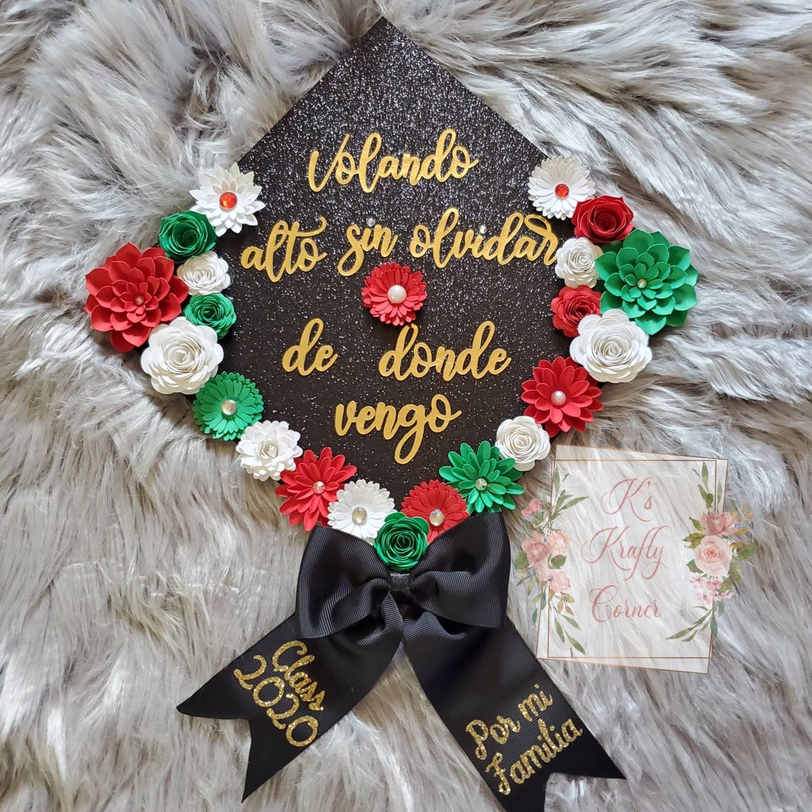 Graduation Cap Toppers/ Flower Graduation Cap/ Glitter | Etsy