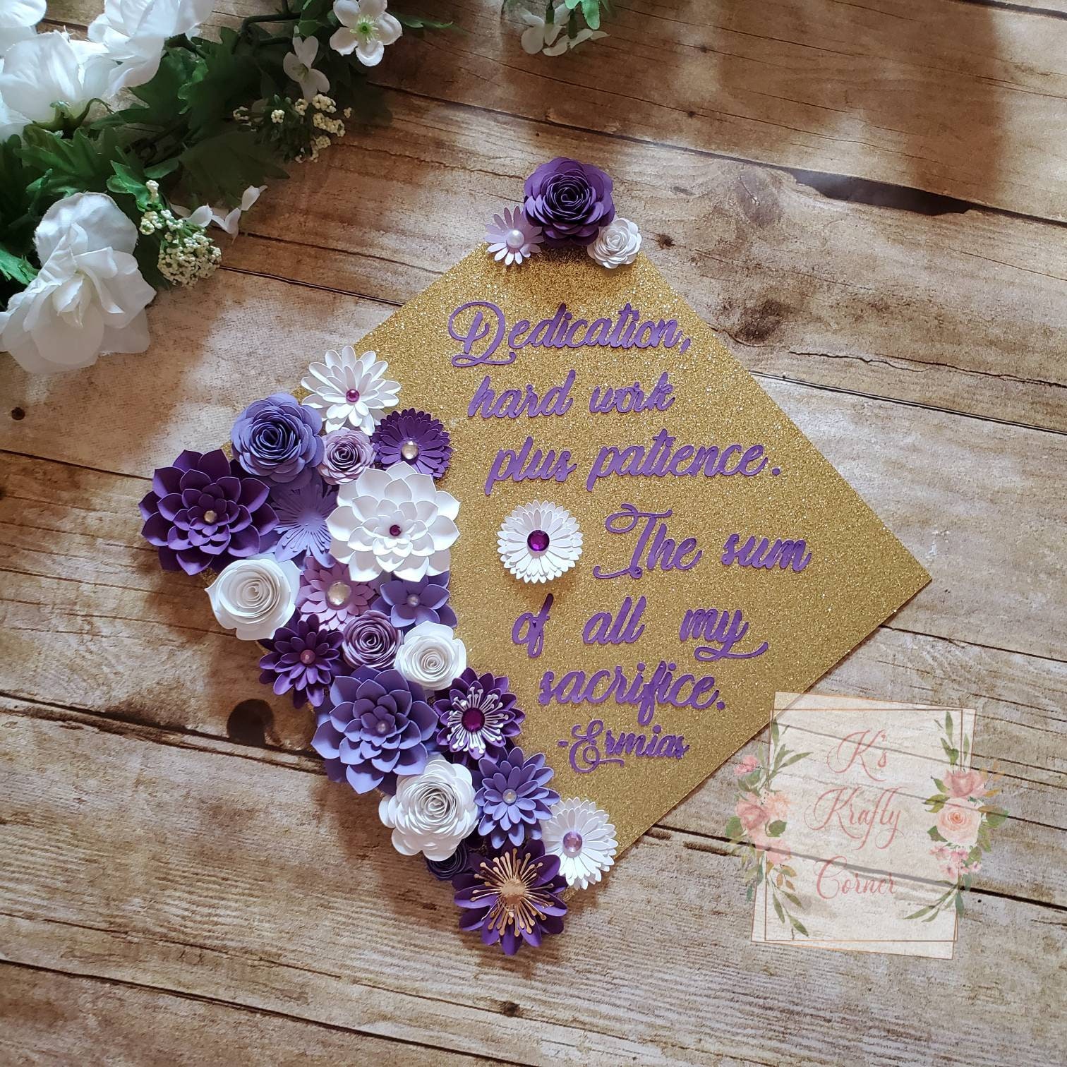 Graduation Cap Toppers/ Flower Graduation Cap/ Glitter - Etsy