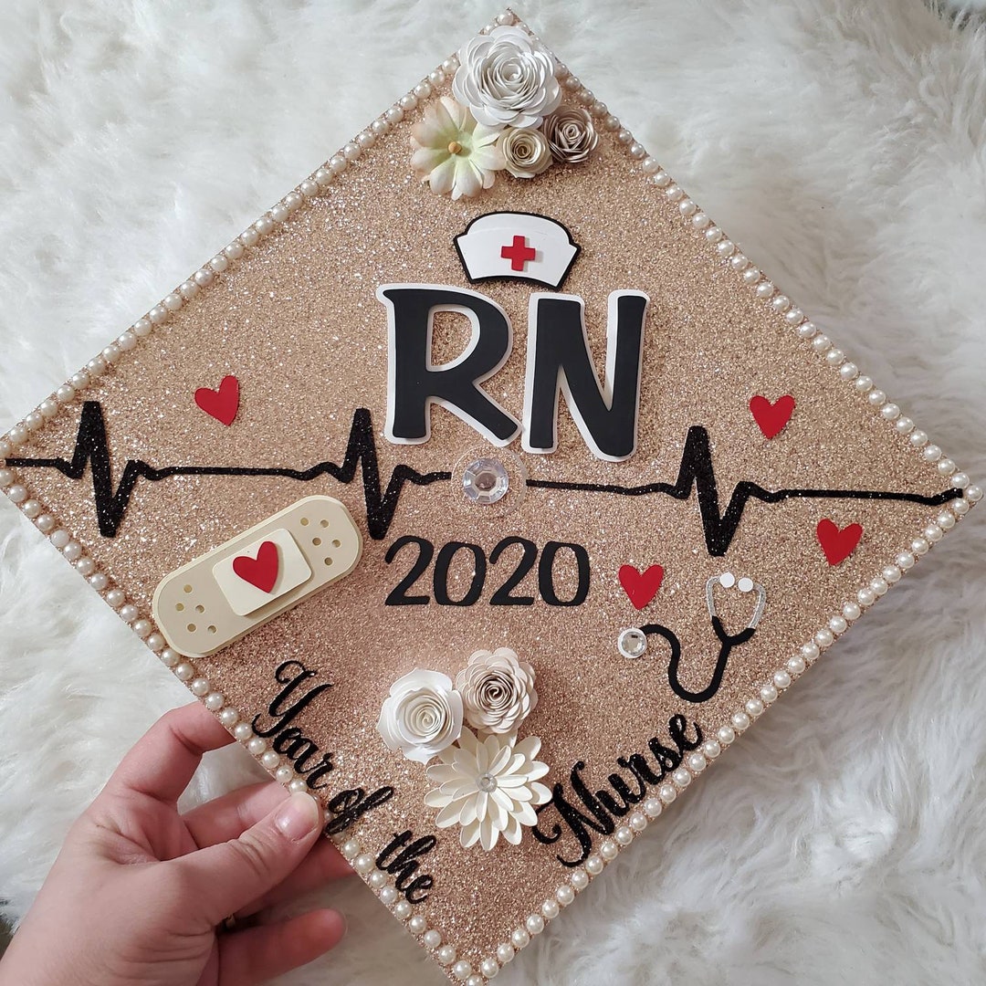 Graduation Cap Toppers/ Flower Graduation Cap/ Glitter Graduation Cap ...