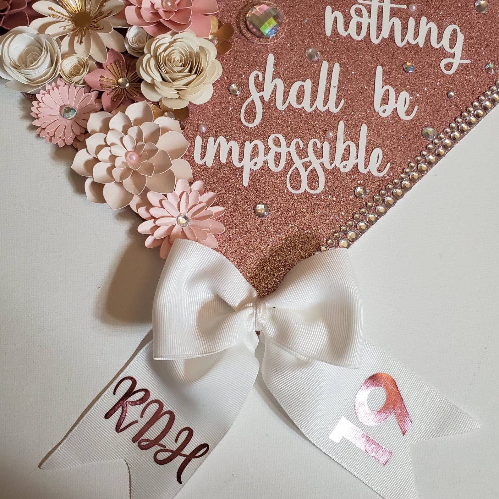 Graduation Cap Toppers/ Flower Graduation Cap/ Glitter | Etsy