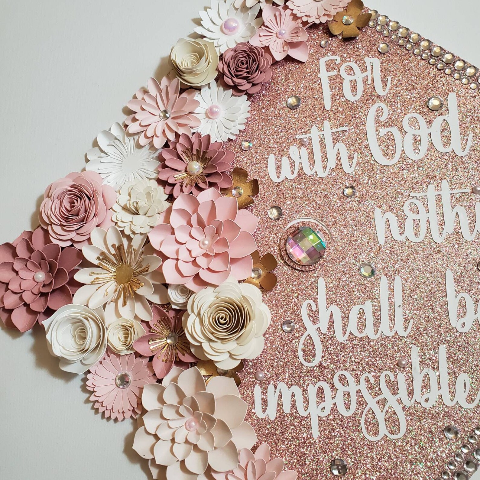 Graduation Cap Toppers/ Flower Graduation Cap/ Glitter | Etsy