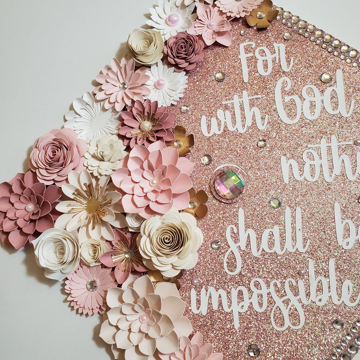 Graduation Cap Toppers/ Flower Graduation Cap/ Glitter | Etsy