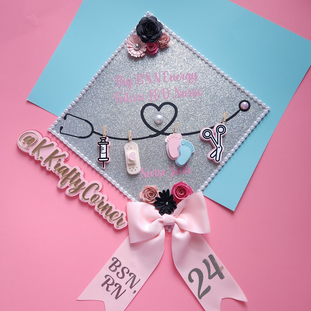 Graduation Cap Toppers/ Flower Graduation Cap/ Glitter Graduation Cap ...