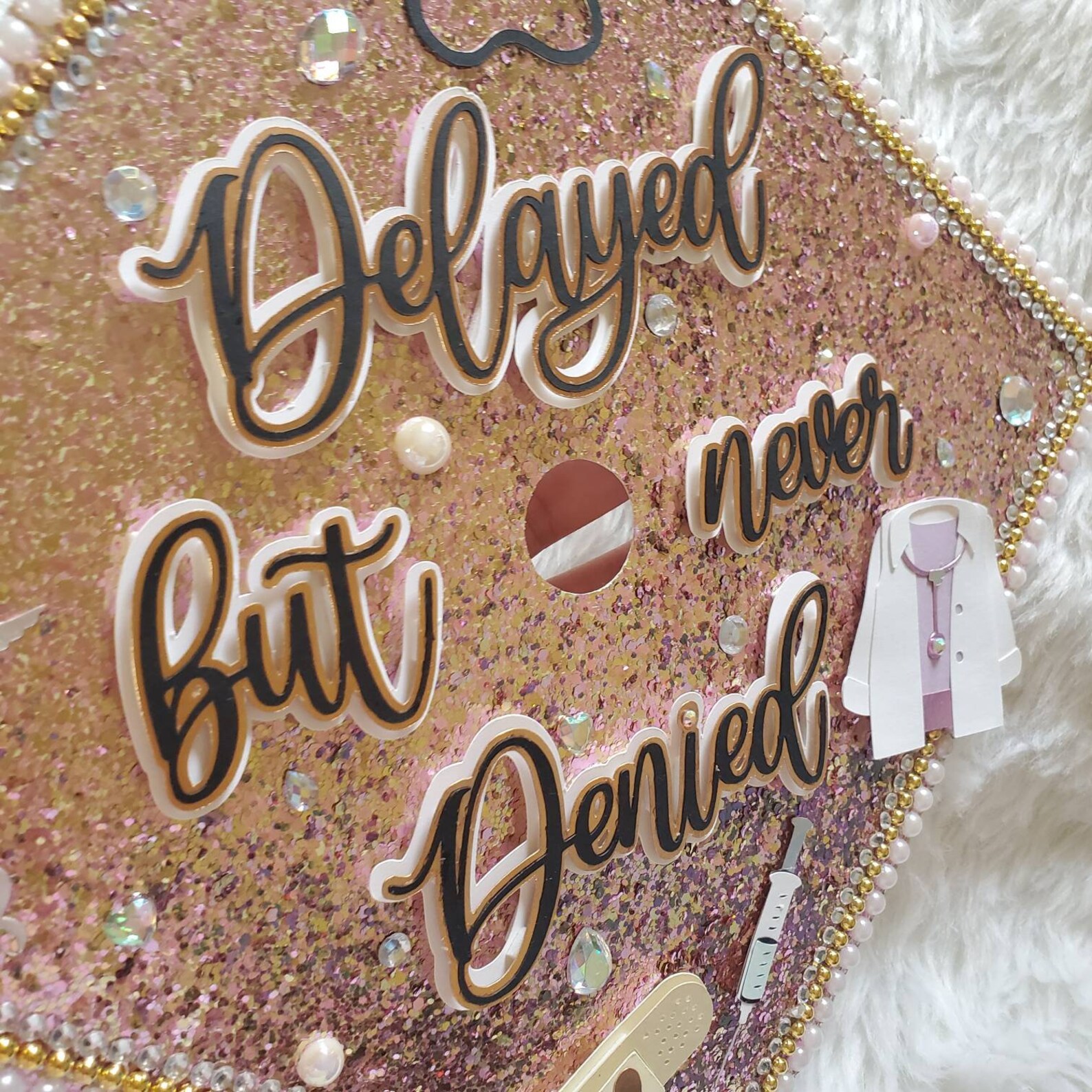 Graduation Cap Toppers/ Flower Graduation Cap/ Glitter | Etsy