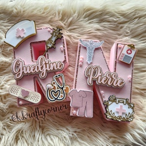 Pink RN Nurse 3d Letter/ Nurse Present/ 3d Letter/ Graduation Present ...