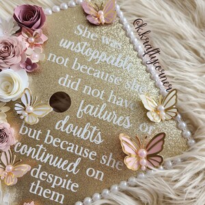 Graduation Cap Toppers/ Flower Graduation Cap/ Glitter Graduation Cap ...