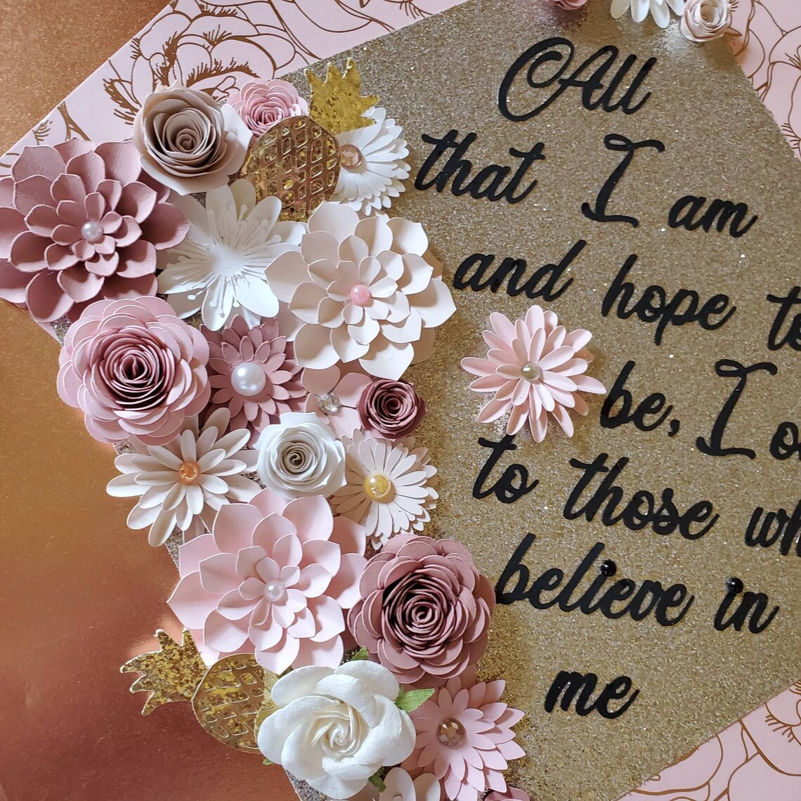 Graduation Cap Toppers/ Flower Graduation Cap/ Glitter - Etsy