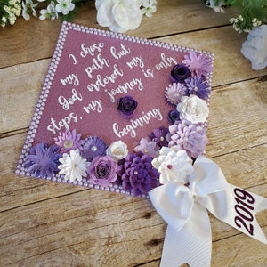 Graduation Cap Toppers/ Flower Graduation Cap/ Glitter Graduation Cap ...