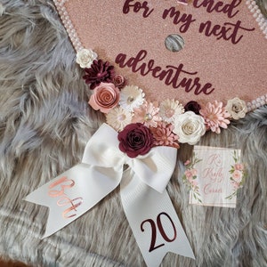 Graduation Cap Toppers/ Flower Graduation Cap/ Glitter Graduation Cap ...