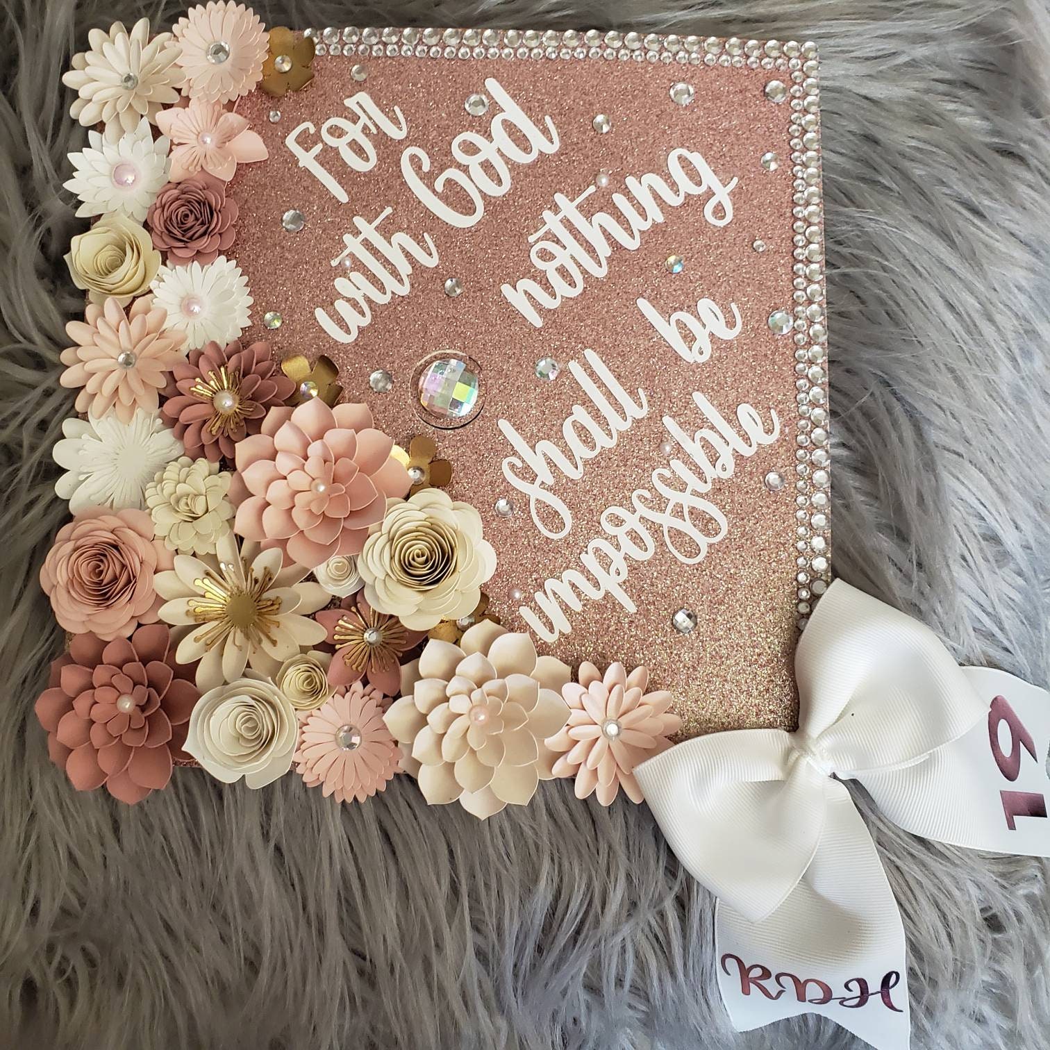 Graduation Cap Toppers/ Flower Graduation Cap/ Glitter | Etsy