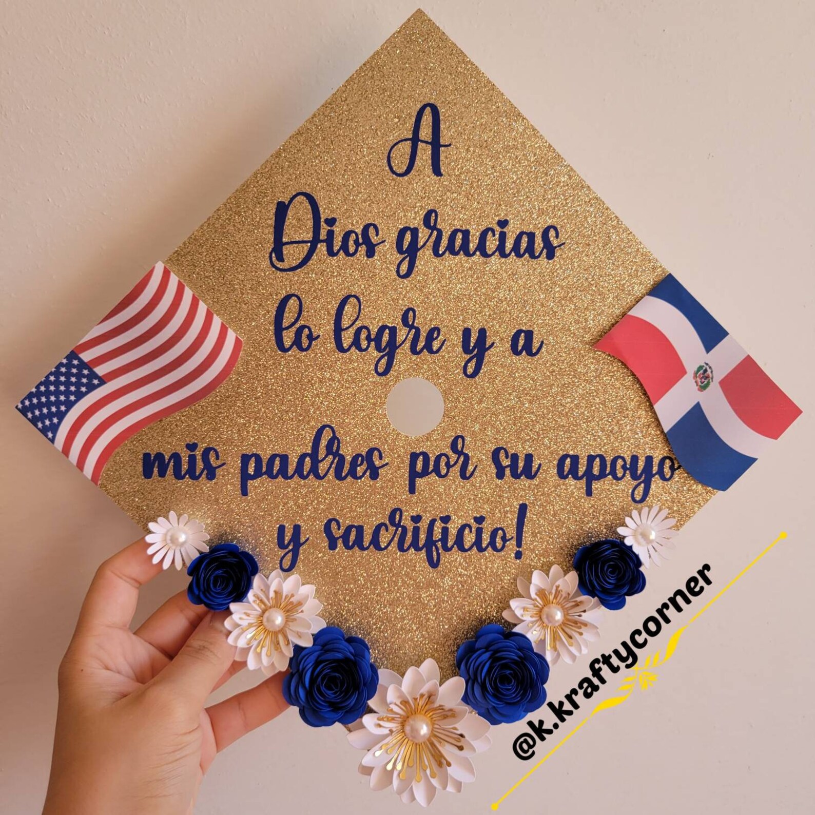 Graduation Cap Toppers/ Flower Graduation Cap/ Glitter Graduation Cap ...