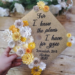 Graduation Cap Toppers/ Flower Graduation Cap/ Glitter Graduation Cap ...