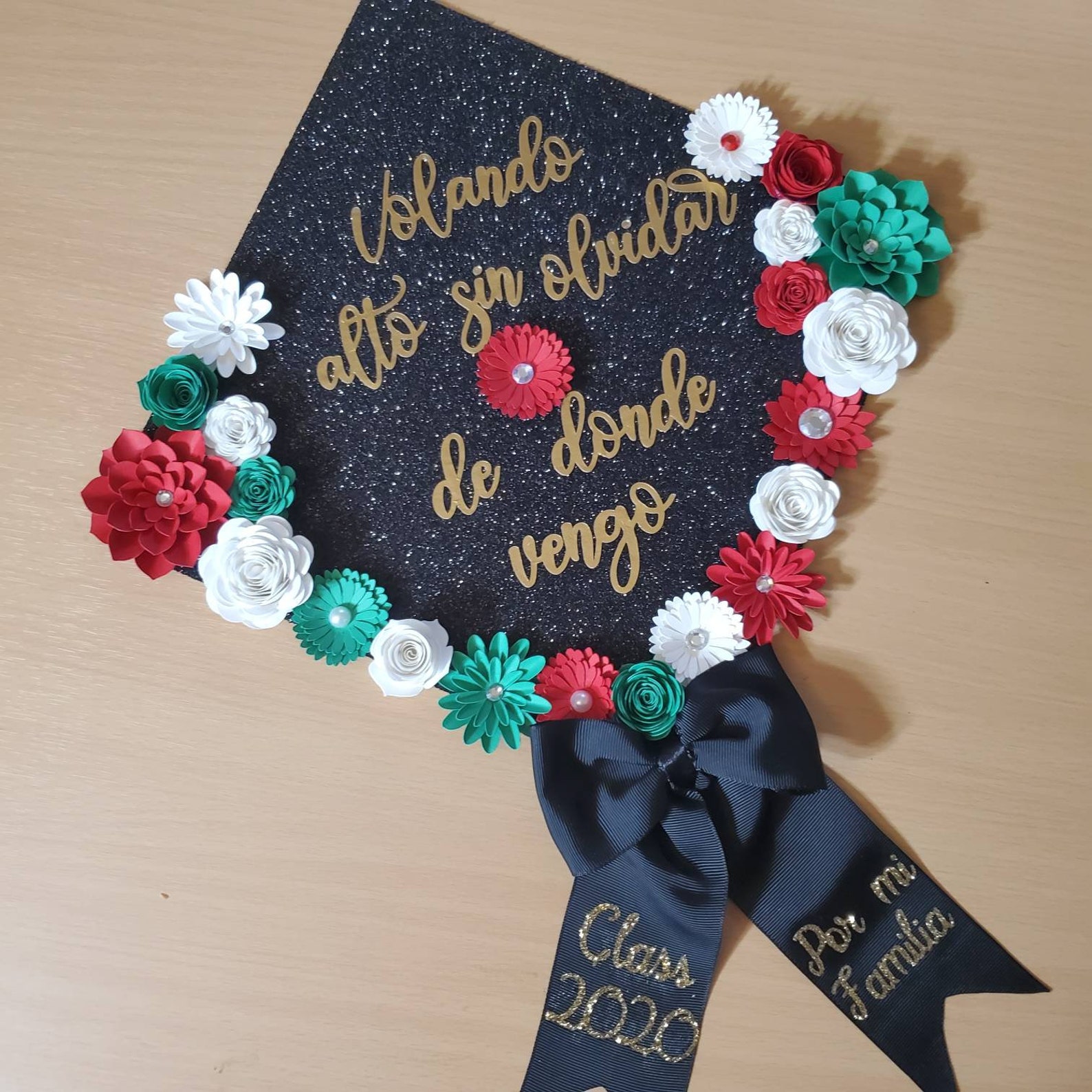 Graduation Cap Toppers/ Flower Graduation Cap/ Glitter Graduation Cap ...