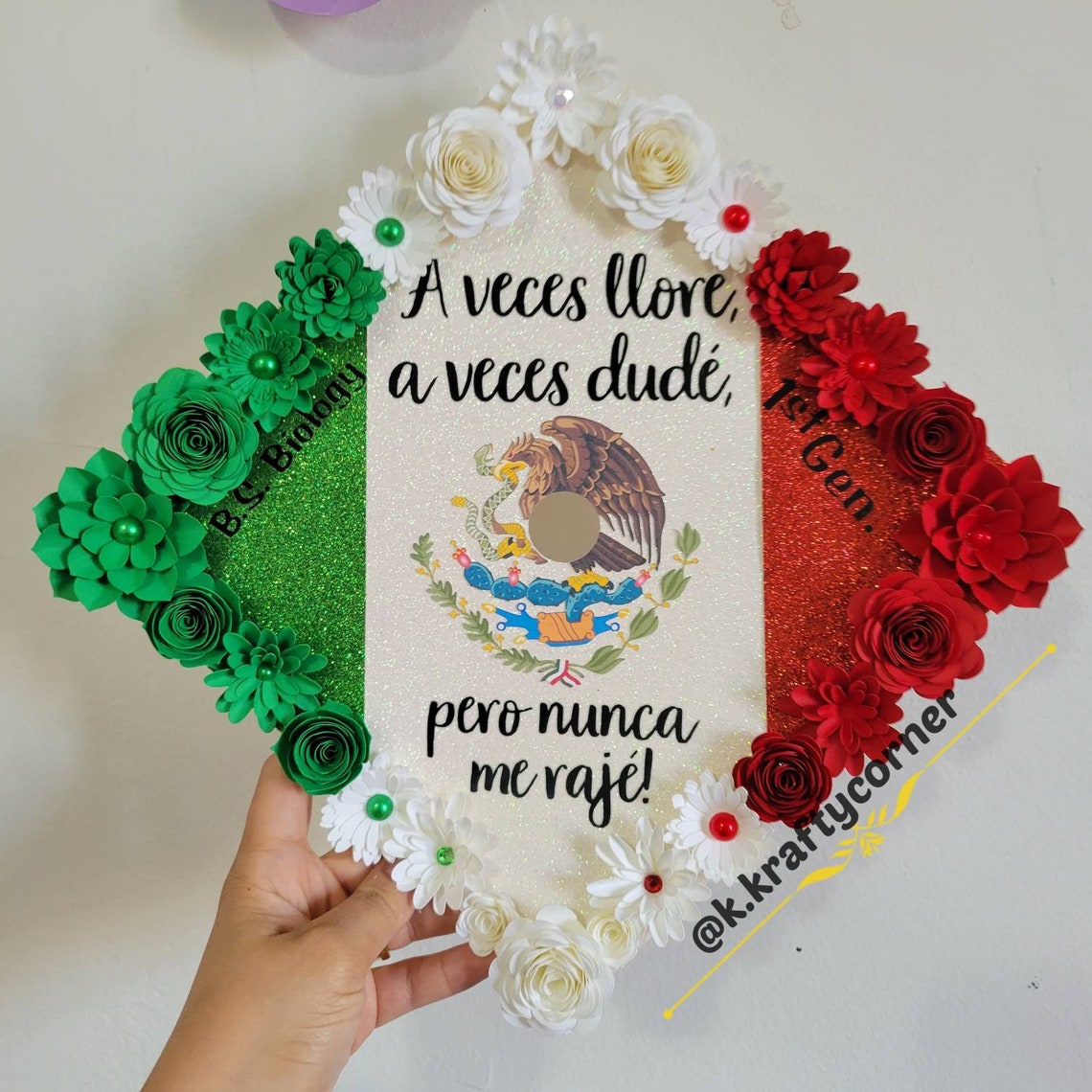 Graduation Cap Toppers/ Flower Graduation Cap/ Glitter - Etsy